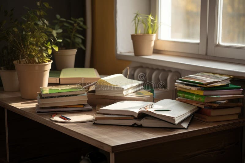 Classroom, with Books and Materials for Various Subjects, for ...