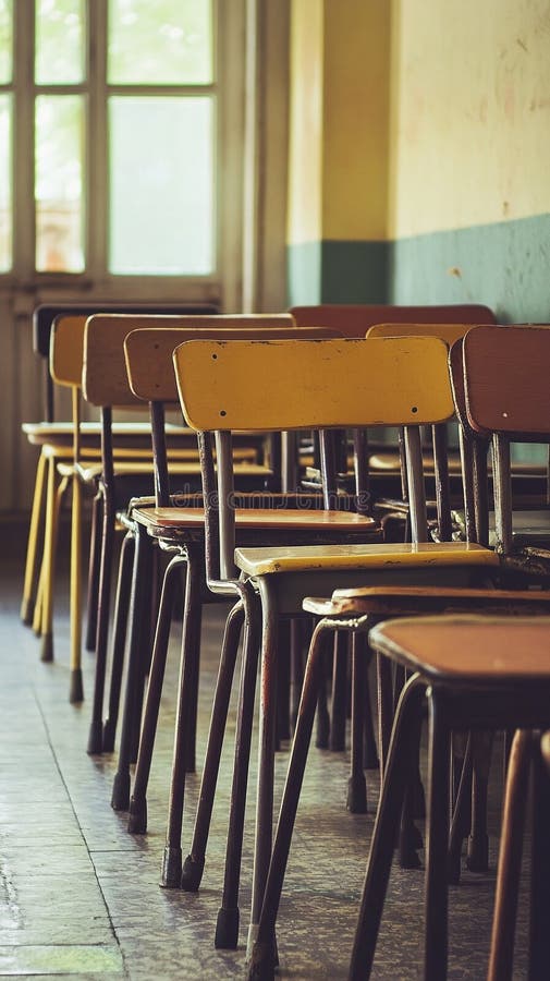 Classroom with Chairs Stacked on Desks Symbolizing an Unexpected ...