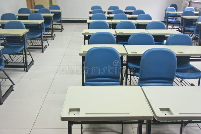 Classroom in China stock photo. Image of interior, blue - 26688582