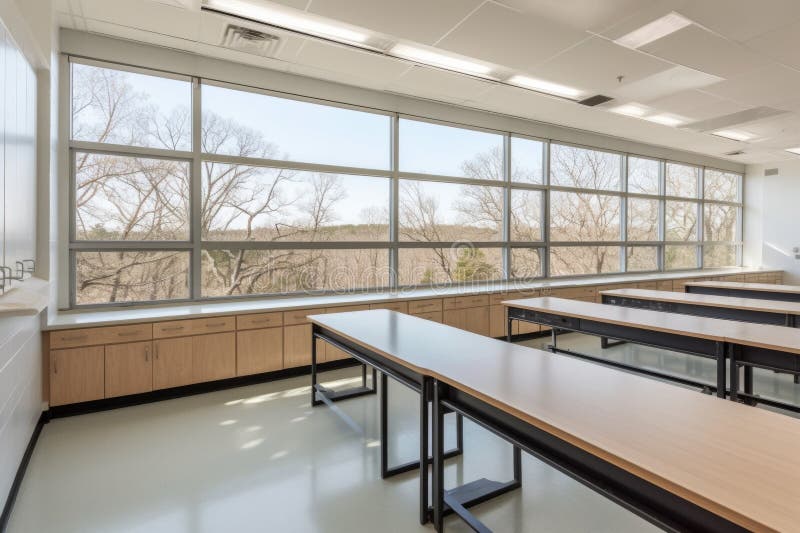 Classroom with Clear View of the Outside World, with Windows and ...
