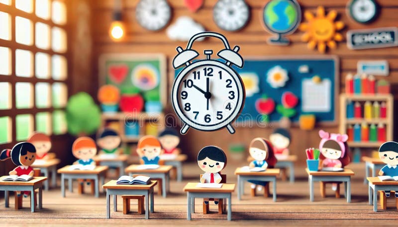 Classroom Clock Illustration Stock Illustration - Illustration of alarm ...