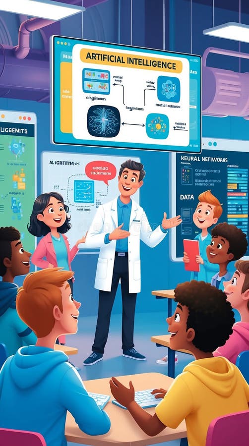 Classroom Collaboration with Diverse Students Using Technology Stock ...