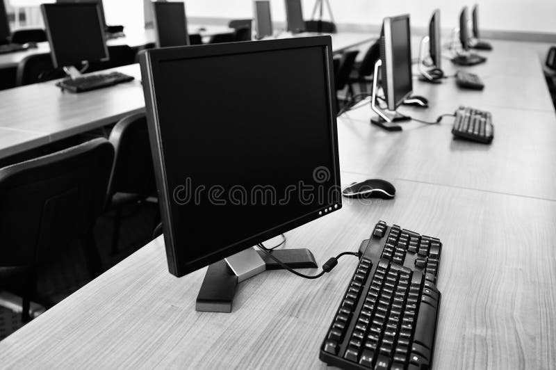 Contemporary Desktop Computer Stock Photo - Image of display, white ...