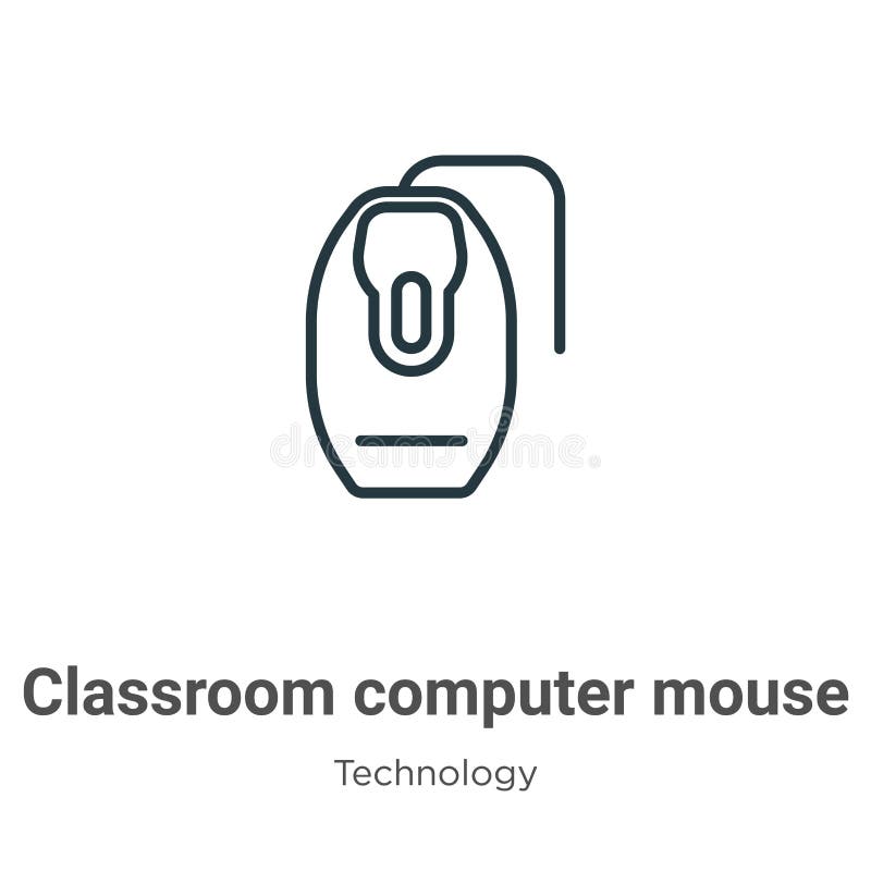 Classroom Computer Mouse Outline Vector Icon. Thin Line Black Classroom ...