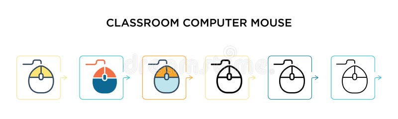 Classroom Computer Mouse Vector Icon in 6 Different Modern Styles ...