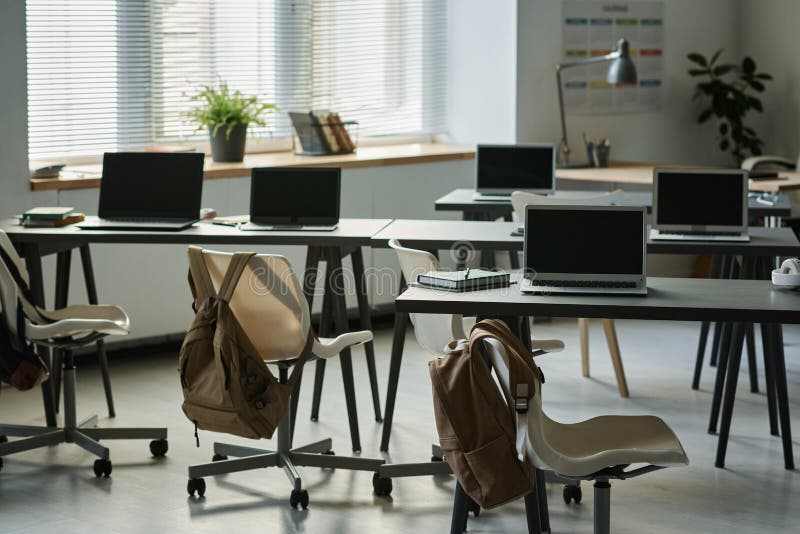 Classroom with Computers for it Lesson Stock Photo - Image of computer ...