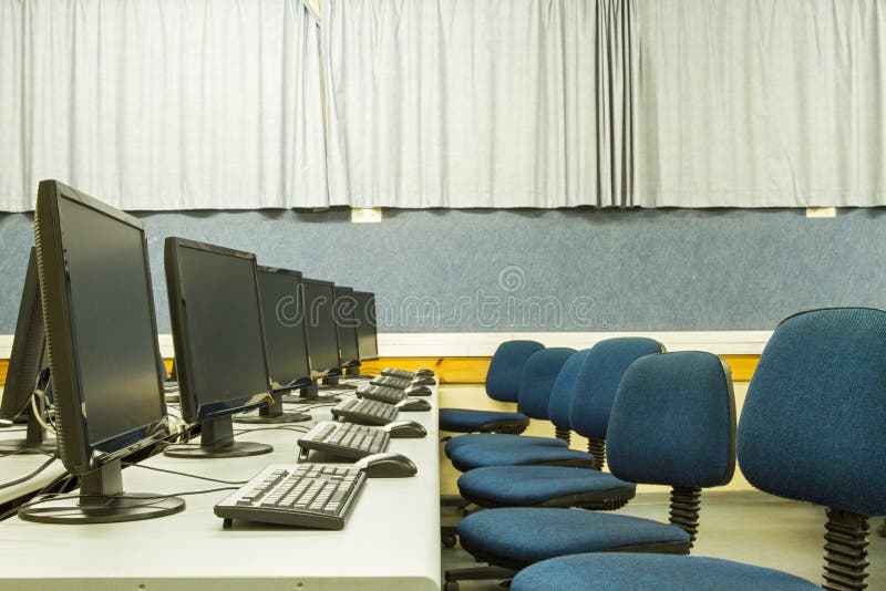 Classroom computers stock image. Image of interior, room - 48332959