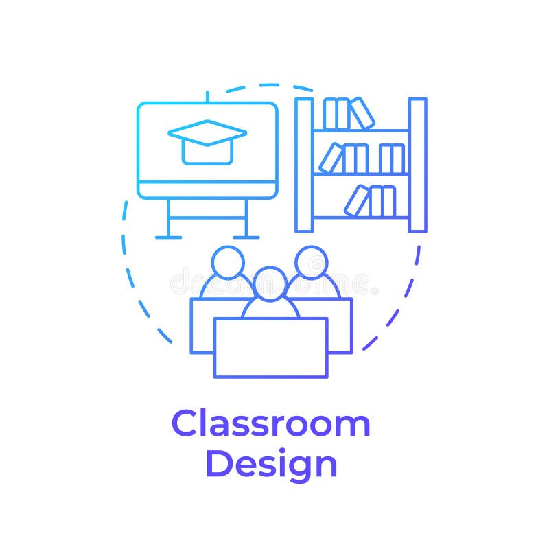 Classroom Design Blue Gradient Concept Icon Stock Vector - Illustration ...