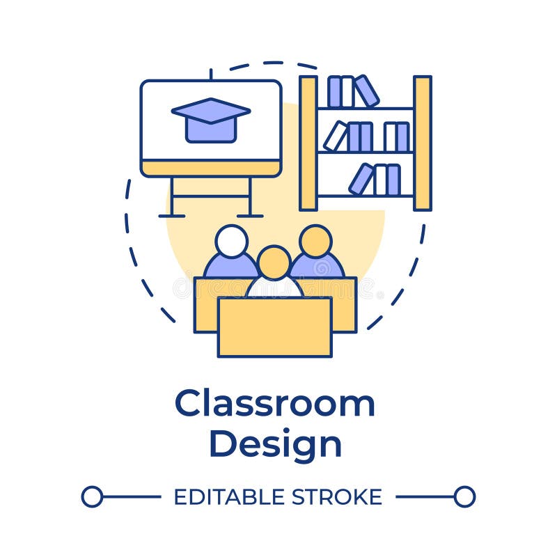 Classroom Design Multi Color Concept Icon Stock Vector - Illustration ...
