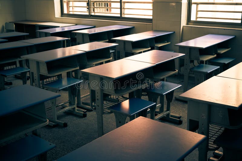 Classroom Desks Arranged in Neat Rows Stock Image - Image of group ... Classroom Desks Arranged in Neat Rows Stock Image - Image of group ...