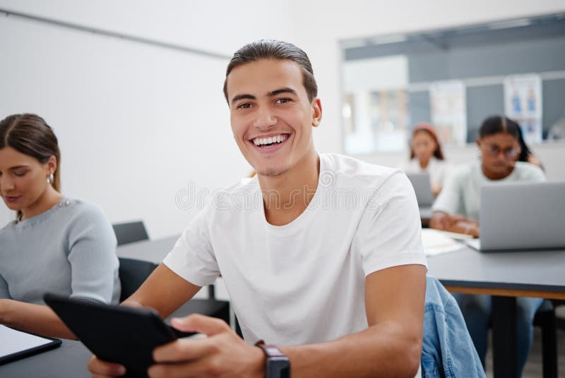 Classroom, Digital Tablet and Student Portrait for University Learning ... Classroom, Digital Tablet and Student Portrait for University Learning ...