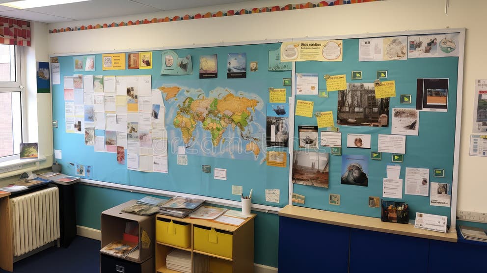 Classroom display wall stock illustration. Illustration of process ...