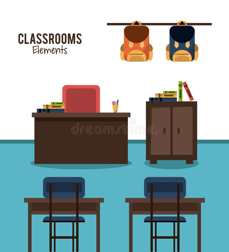 Classroom elements design stock vector. Illustration of elementary ...