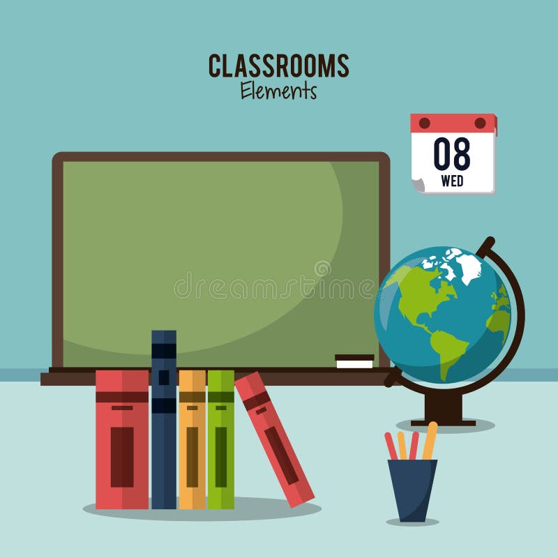Classroom elements design stock vector. Illustration of learning ...