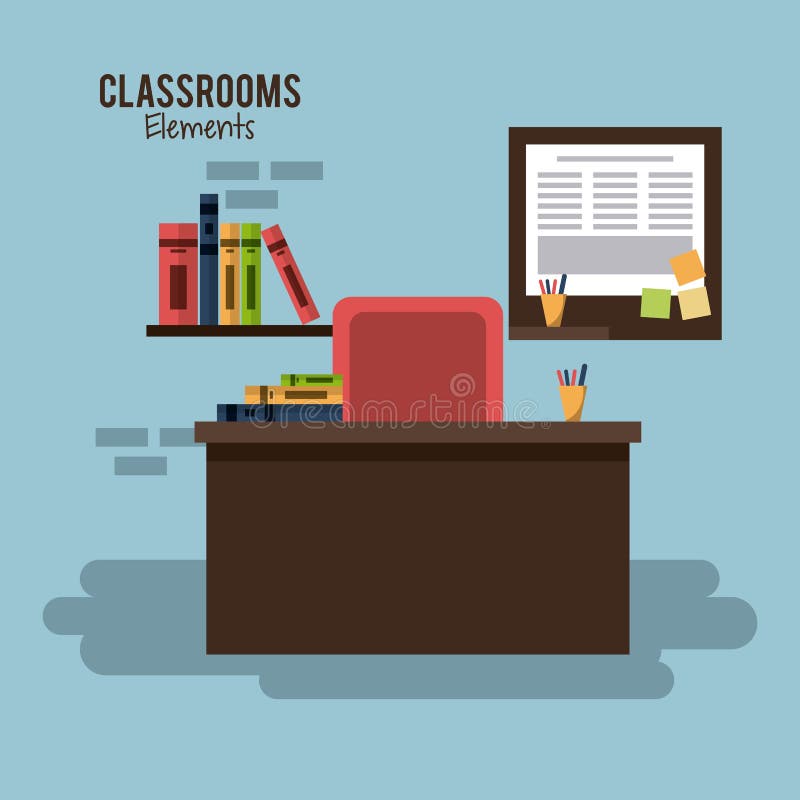 Classroom elements design stock vector. Illustration of learning ...