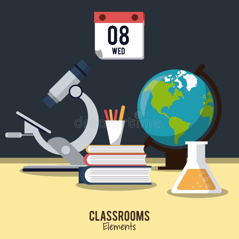 Classroom elements design stock vector. Illustration of concept - 110523623