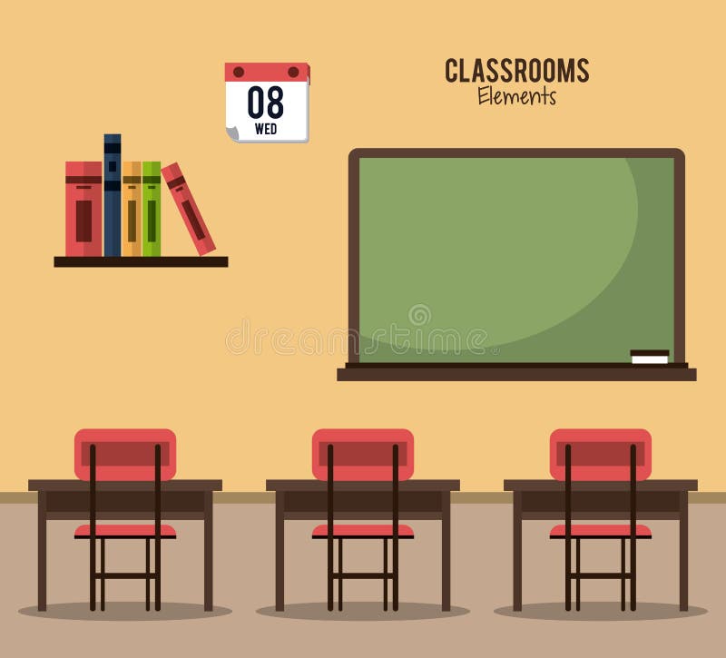 Classroom elements design stock vector. Illustration of inside - 110154130