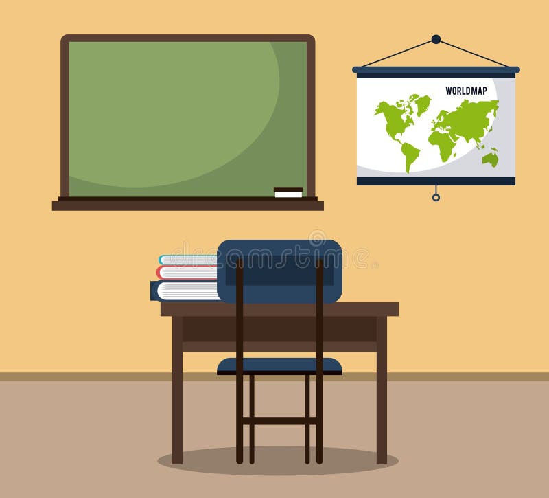 Classroom elements cartoon stock vector. Illustration of interior ...