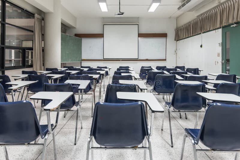 Classroom, Empty Class or Exam Room for Back To School with Seats and ...