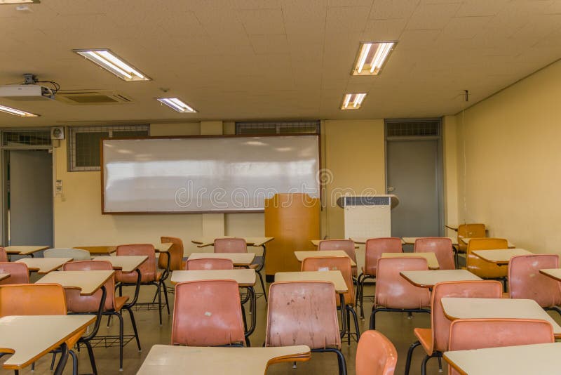 Large Classroom White Board with Wooden Frame Stock Image - Image of ...