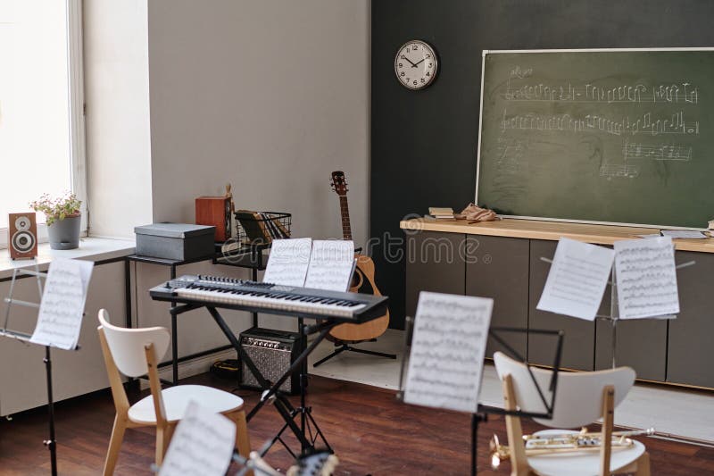 Classroom Equipped for Music Lessons Stock Photo - Image of arrangement ...