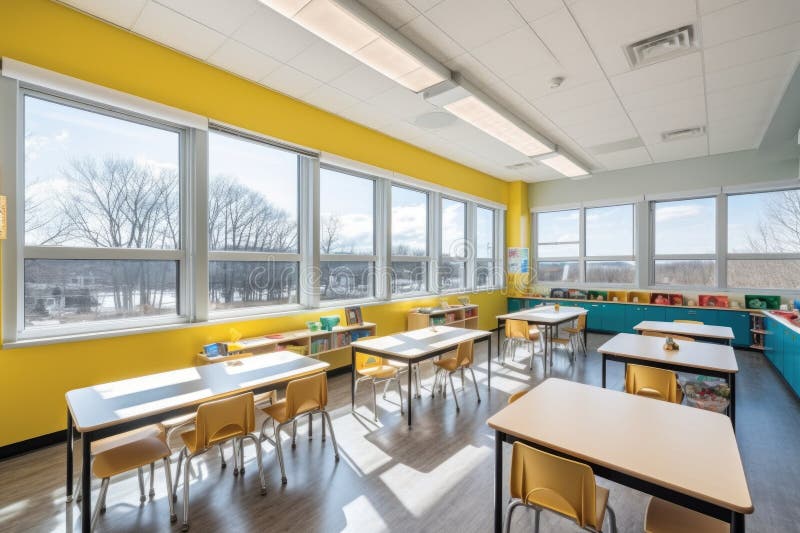 Classroom Filled with Natural Light and Vibrant Colors for a ...