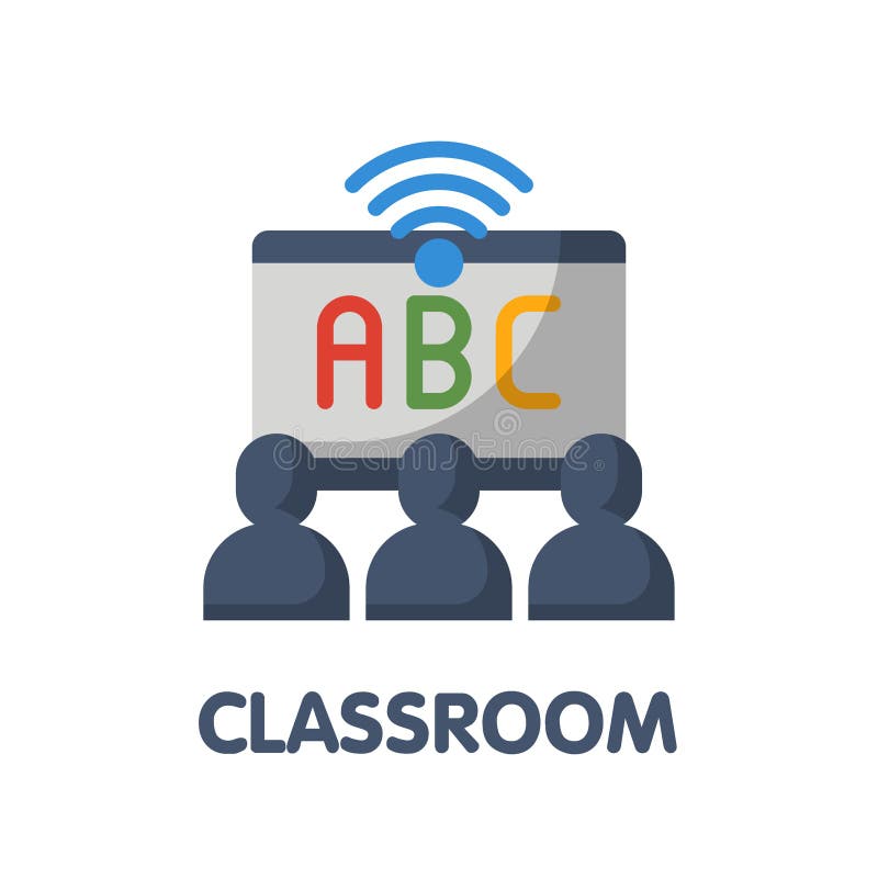 Classroom Flat Icon Style Design Illustration On White Background Stock ...
