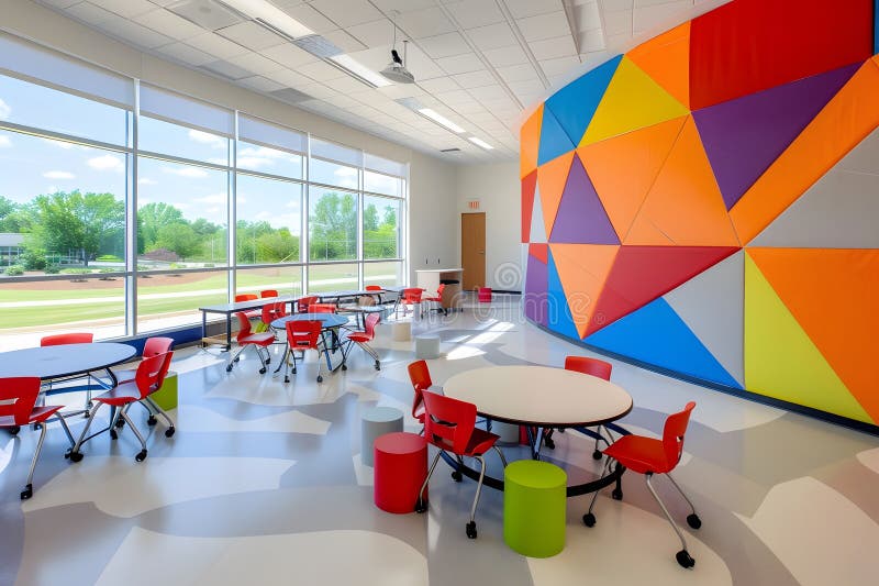 Classroom in a Geometric School Building with Innovative Design and ...