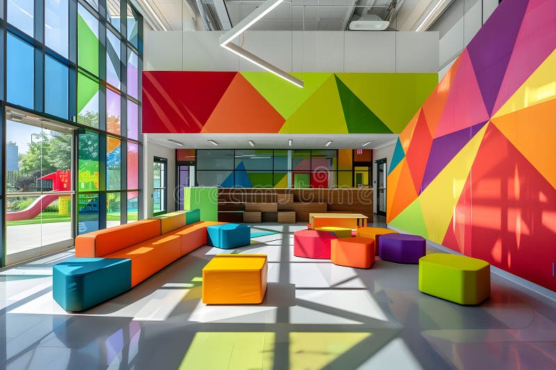 Classroom in a Geometric School Building with Innovative Design and ...