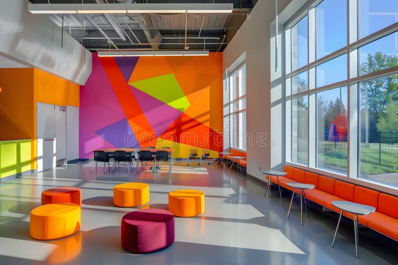 Classroom in a Geometric School Building with Innovative Design and ...