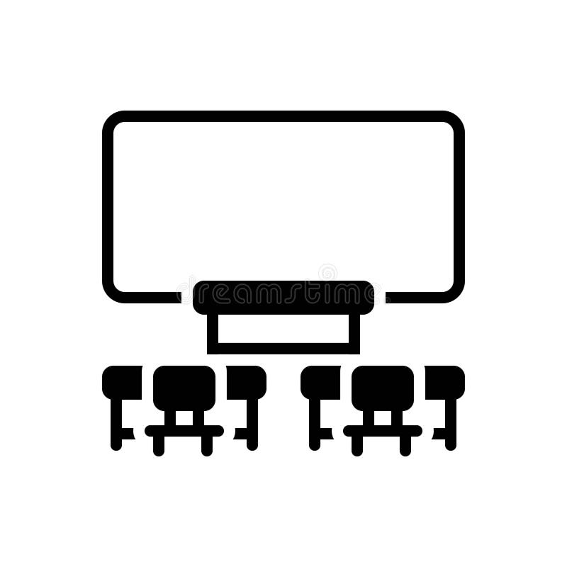 Black Solid Icon for Classroom, Study Room and School Stock Vector ...