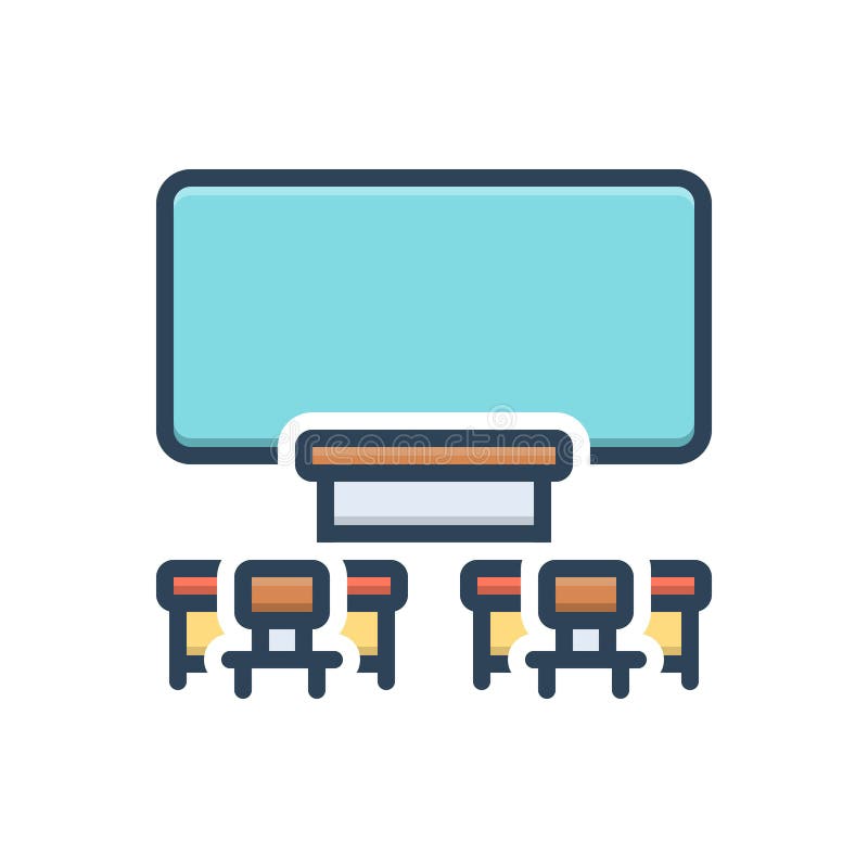 Color Illustration Icon for Classroom, Study Room and Table Stock ...