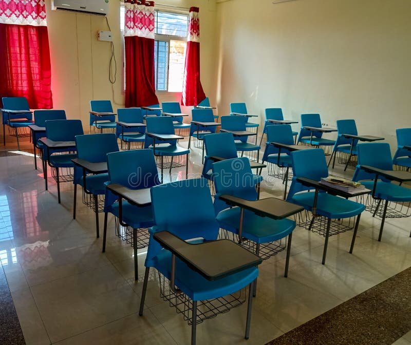 Classroom Interior Plastic Chair with Study Table Editorial Stock Image ...