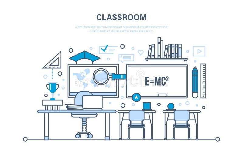 Classroom, Interior of Room, Education, Training, Learning, Workplace ...