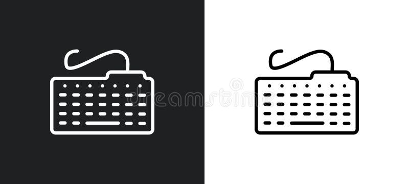 Classroom Keyboard Outline Icon in White and Black Colors. Classroom ...
