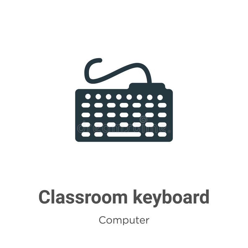 Classroom Keyboard Icon Vector Isolated on White Background, Classroom ...