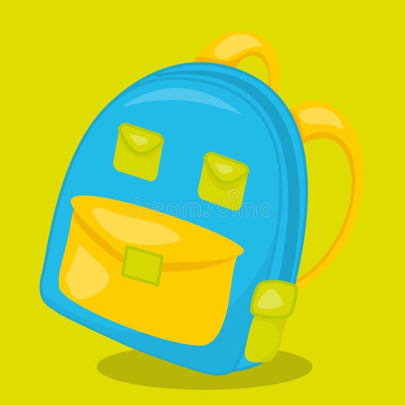 Classroom Kids Blue Bag 12 stock vector. Illustration of cartoon ...
