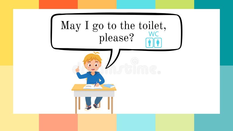 Classroom Language Illustrated Card in English Stock Illustration ...