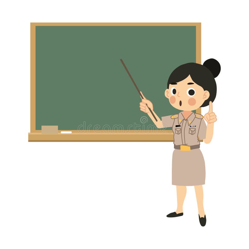 Classroom Learning. Asian Woman Educator Teaching with Pointer Stick ...