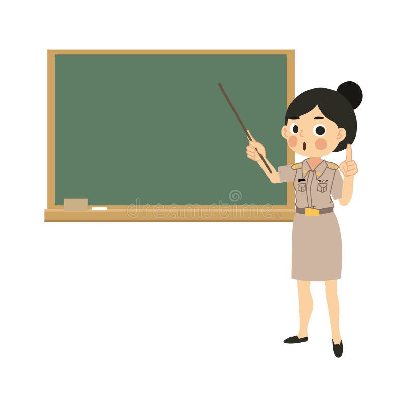 Classroom Learning. Asian Woman Educator Teaching with Pointer Stick ...