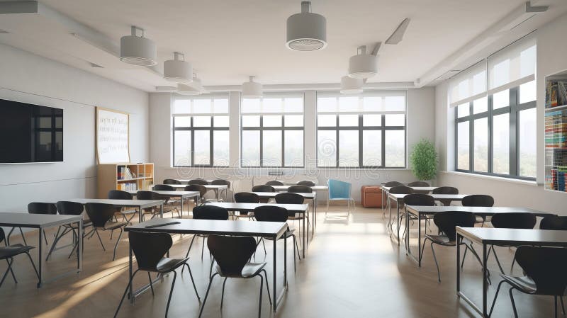 Classroom in the Learning Building. Bright Space in the Interior for ...