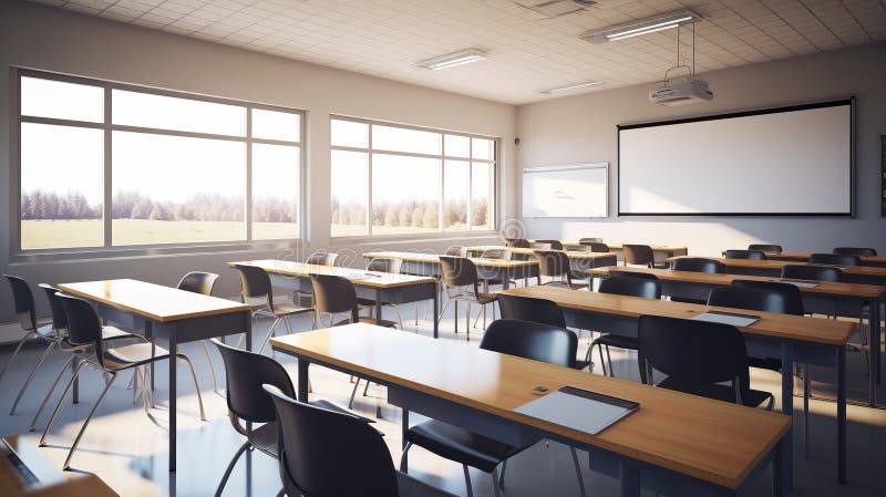 Classroom in the Learning Building. Bright Space in the Interior for ...