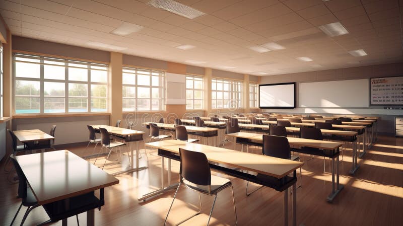 Classroom in the Learning Building. Bright Space in the Interior for ...