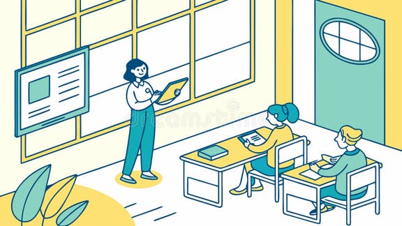 Classroom Learning Scene with Students, Vector Design Generative AI ...