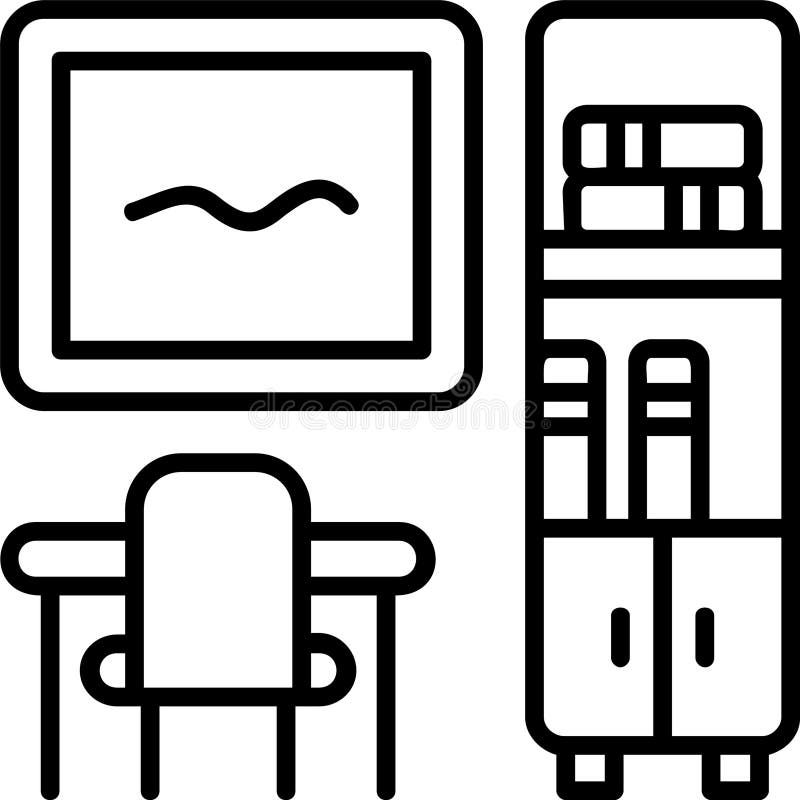 Classroom Library Corner Outline Vector Icon Stock Vector ...