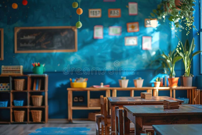 Classroom Makeover before School Starts, Selective Focus ...