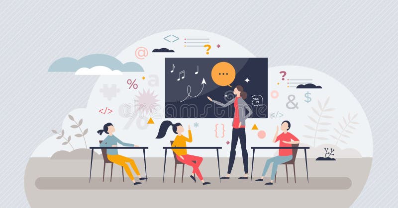 Classroom Management and Education Teaching Process Tiny Person Concept ...