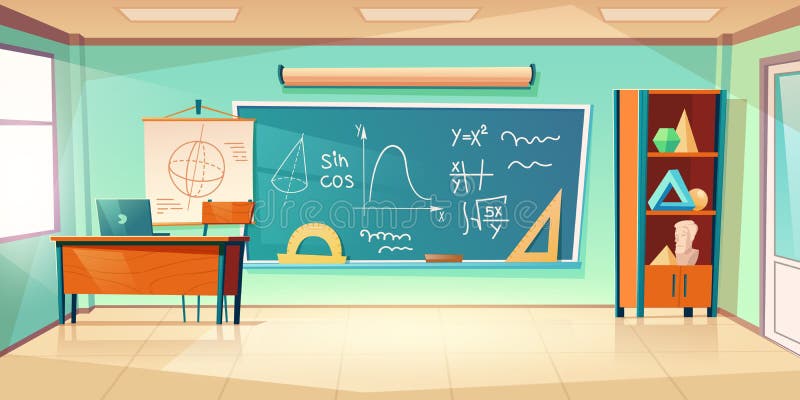 Classroom for Mathematics Learning Stock Vector - Illustration of ...