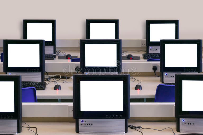 It Classroom Multiple Computer Screens Stock Photo - Image of classroom ...