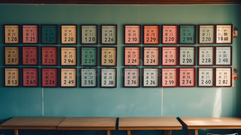 Classroom Multiplication Tables Stock Illustration - Illustration of ...